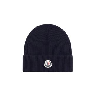 Moncler Gerippte Strickm&uuml;tze - - Accessories - Herren - Blau - ONE SIZE