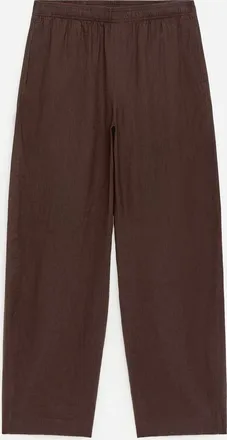 Arket Barrel-Hose Aus Leinen -Braun