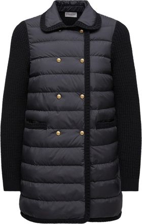 Moncler Moncler Cardigan Matelass&eacute; En Laine Et Cachemire, Femme, Noir, Taille: Xxl