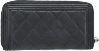 Chanel Portefeuille en cuir Pre-owned - Femme - Pre-owned - Noir - Taille: ONE Size