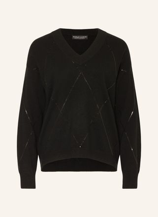 Repeat Repeat Pullover Mit Cashmere Und Pailletten schwarz