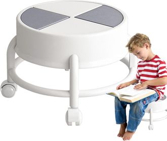 Generic Niedriger Hocker mit Rollen, niedriger Rollsitz - Niedriger Rollhocker-Stuhl mit Rollen, drehbarer Sitz für Salon, Garage, Geschäft, Zuhause, robuster