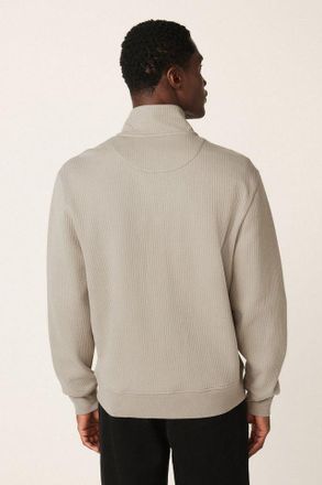 Next Sweater Sweatshirt mit Rei&szlig;verschluss + linearer Struktur (1-tlg)