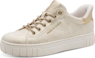 Marco Tozzi Marco Tozzi Damen Sneaker weiches Feel Me Wechselfu&szlig;bett weiches Innenfutter Modern, beige (Dune MET.Comb), 42 EU