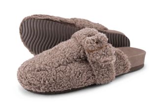 Flip*Flop Damen Hausschuh yuna*Teddy, dk Taupe, Größe 41 EU