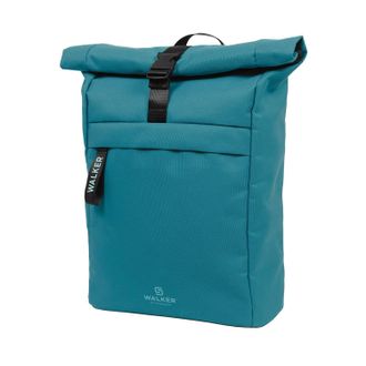 Walker Classic Rucksack Roll Top Emerald mit Hauptfach, Laptopfach, ergonomischen Schulterriemen und Mittelfach mit Handytasche, wasserabweisend, ca. 20 23 l