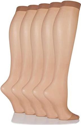 SockShop 15 Denier de mi-bas de femmes 5 Paire Noisette 37-42