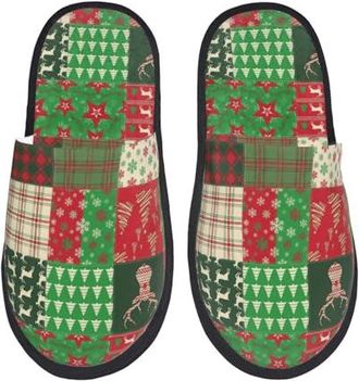 Generic Classiques Pantoufles en Feutre Patchwork de No&euml;l Chaussures Unisex Chaussons Femme pour Ext&eacute;rieur Int&eacute;rieur Maison L