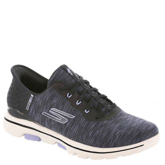 Skechers Damen Go Walk 5 Relaxed Fit Slip-in Golfschuh Sneaker, Schwarz/Lavender, 39 EU