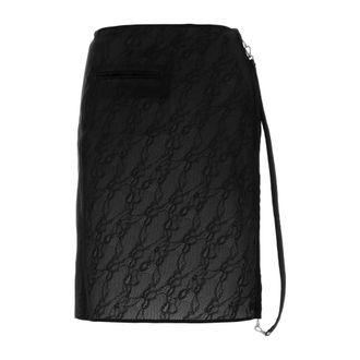 Courr&egrave;ges Zipped Lace Skirt - - Skirts - Damen - Schwarzk - XS