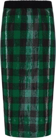 Essentiel JUPE MIDI KNITWEAR VERTE NOIRE ESSENTIEL ANTWERP