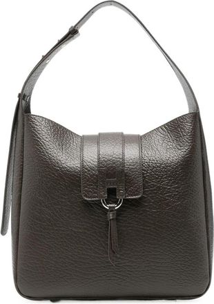 Hogan Grained-leather Buckle-detail Tote Bag