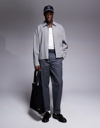 Asos Blouson Harrington oversize à rayures - Noir et blanc