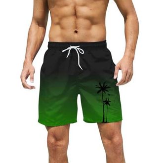Generic Short de plage pour homme - Short de bain d&eacute;contract&eacute; et doux pour les vacances, Vert, 3XL