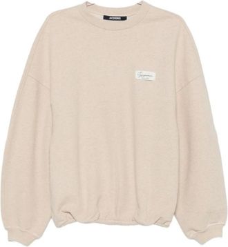 Jacquemus SweaT-shirt &agrave; logo - Homme - Sweatshirts et sweats &agrave; capuche - Beige - Taille: XL
