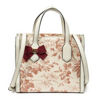 Gucci Crossbody Bags - Small GG Ribbon Herbarium Tote - Gr. unisize - in Wei&szlig; - f&uuml;r Damen