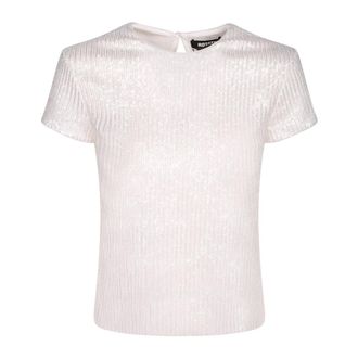 Rotate Rotate Birger Christensen, Femme, Blouses et Chemises, Blanc, Taille: 38 FR T-shirt &agrave; Manches Courtes &agrave; Sequins
