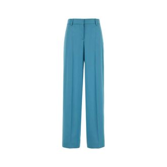 Stella McCartney Femme, Pantalons, Bleu, Taille: 38 FR Pantalon Large en Satin