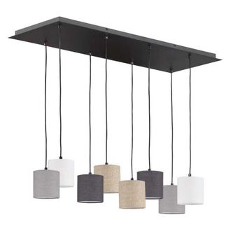 Fischer & Honsel Fischer&honsel - Lampe de table &agrave; manger suspension lampe suspendue 8 flammes lampe de salon en lin l 115 cm