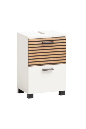 Schildmeyer Waschbeckenunterschrank Katta 158579, wei&szlig; matt/Akustikpaneel Optik, 40,2 x 35 x 60,8 cm