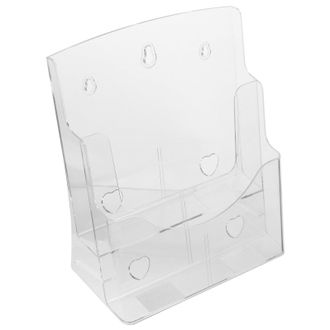 DOITOOL Transparenter Prospekthalter aus Acryl Vielseitiger Tisch Wandorganizer für Flyer Postkarten und Dokumente Platzsparend Einfach Zugänglich für Büro un