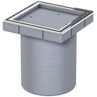 Aco Easy-Flow Aufsatzst&uuml;ck ABS 149x149 K3/ Rahmen u./Einsatz befliesbar/ V2A, 5141.24.00