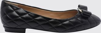 Ferragamo Varina Ballerinas aus gestepptem Nappaleder mit Schleife