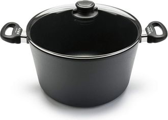 Nowa Aluguss Kochtopf mit Glas-Deckel (28 cm Ø) - Antihaftbeschichteter Topf (16 cm Innenhöhe) mit backofenfesten Griffen (bis 280 °C) für alle Herdarten g