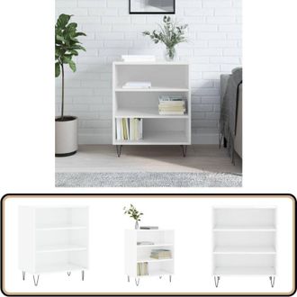 vidaXL Sideboard Hochglanz-Weiß 57x35x70 cm Holzwerkstoff - Schreibtisch - Wohnzimmermöbel - Sideboard - Regal - Holz Sideboard