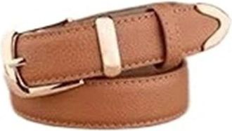 Generic Ceinture en cuir tendance décontractée pour femme avec boucle en alliage et surface peinte - Ceinture polyvalente pour toutes les occasions, kaki, 105