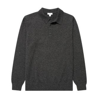 Sunspel Polo en cachemire - Homme - Pulls - Gris - Taille: L