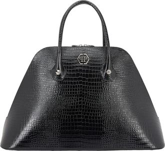 Philipp Plein Hobo Bags - Umh&auml;ngetasche Cocco Crocco Gepr&auml;gt - Gr. unisize - in Schwarz - f&uuml;r Damen