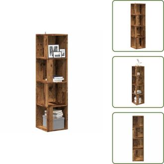 vidaXL The Living Store - vidaXL Eckregal Altholz-Optik 33x33x132 cm Holzwerkstoff