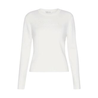 Max Mara Femme, Pulls, Blanc, Taille: 42 FR Manto Tricot Col Rond