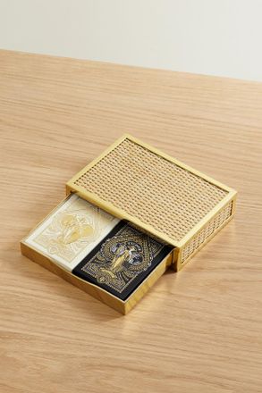Aerin Jeu De Cartes En Roseau Et En M&eacute;tal Dor&eacute; Colette