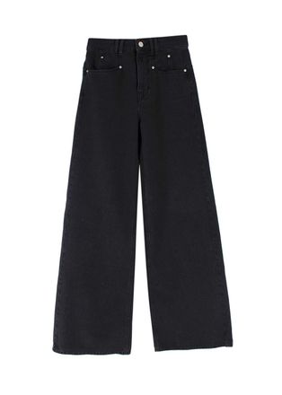 Isabel Marant Black High Waisted Wide Leg Jeans Size XS
