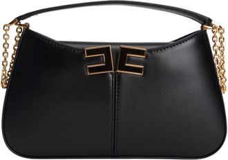 Elisabetta Franchi Femme, Sacs, Noir, Taille: ONE Size Sac &agrave; bandouli&egrave;re avec d&eacute;tail logo