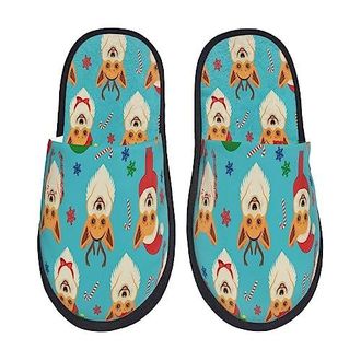 Generic Pantoufles De Voyage Corgis De No&euml;l Antid&eacute;rapant Pantoufles Portative Chaussons DInt&eacute;rieur Pour H&ocirc;tel Homme Camping L