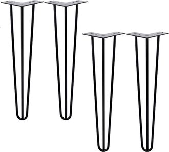 Generic X-förmige Möbelbeine 3 Stangen Haarnadel-Tischbeine Heavy Duty Tischbeine aus Metall Ersatzbeine aus Eisen für TV-Schrank, Sofa oder Heimwerkerprojekt