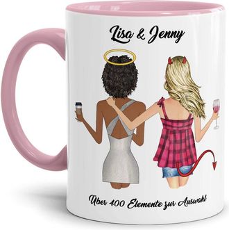 Tassendruck Personalisierbare Tasse - Beste Freundinnen - zum selbst Gestalten mit Spruch und Wunschnamen als anpassbares Geschenk für die Beste Freundin - Innen 