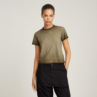 G-Star Overdyed Micro Boxy Top - Gr&uuml;n - Damen