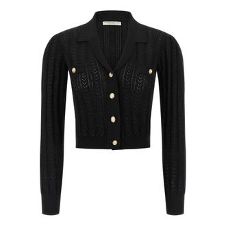 Alessandra Rich Cashmere Blend Strick Cardigan - - Knitwear - Damen - Schwarzk - XS