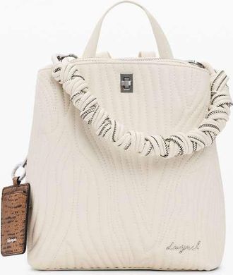 Desigual Petit sac &agrave; dos avec d&eacute;tails grav&eacute;s - Beige-Neutral
