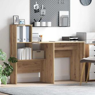 vidaXL Bureau ch&ecirc;ne artisanal 131,5 x 50 x 106,5 cm Bois ding&eacute;nierie vidaXL