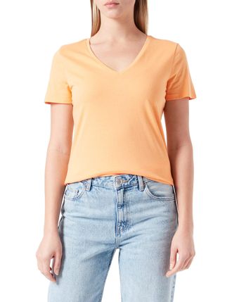s.Oliver Q/S by s.Oliver Damen 50.2.51.12.130.2127011 T-Shirt, kurzarm, Orange FAD6A5, XS