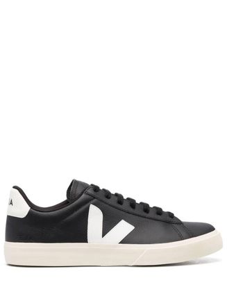 Veja Unisex Sneaker Campo Black Organic Traced Leather Trainers