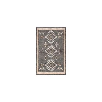 Safavieh Geometrisch Teppich für Wohnzimmer, Esszimmer, Schlafzimmer - Kilim Collection, Kurzer Flor, Schwarz und Elfenbein, 65 x 300 cm