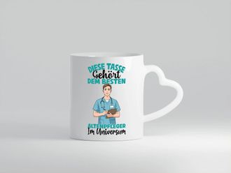 Generic Im Universum: Altenpfleger | Pflegepersonal - Herzhenkel Tasse - Kaffeetasse/Geschenk/Familie