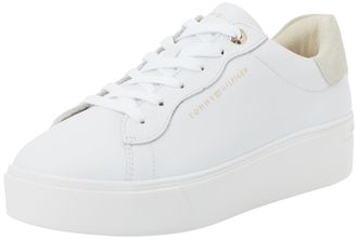 Tommy Hilfiger Damen Chic Platform Cupsole Sneaker Fw0Fw09021 Low Top, White (White/Soft Cream), 38 EU