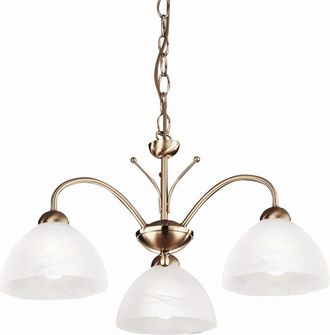 Licht-Erlebnisse Hängeleuchte in Messing Antik Zeitloses Design 3xE14 bis zu 60 Watt 230V aus Metall & Glas Schlafzimmer Küche Wohnzimmer Esszimmer Lampe Leuchten Bele